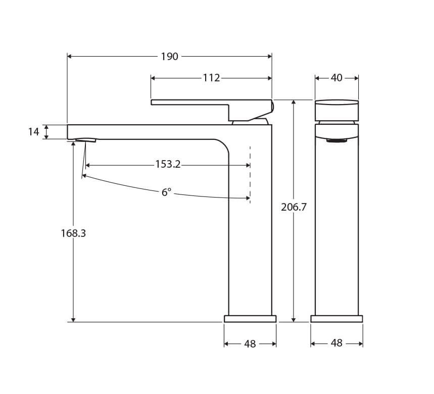 Fienza Tono Medium Basin Mixer Tap | Fixed | Brushed Nickel