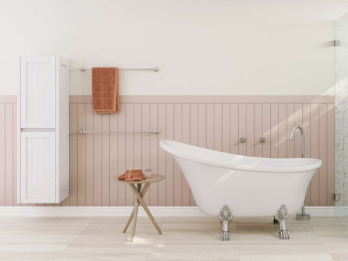Fienza Clawfoot Free Standing Bath With Overflow Gloss White