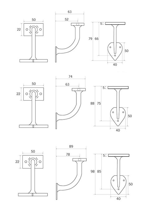 From The Anvil Handrail Bracket | Pewter Patina