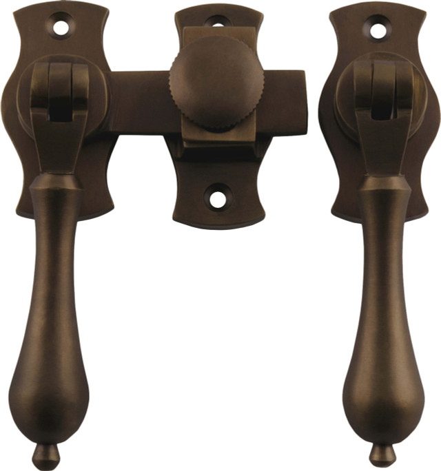 Tradco Teardrop French Door Fastener | Antique Brass