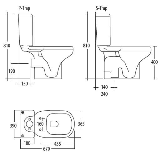 RAK Liwa Close Coupled Toilet Suite | White