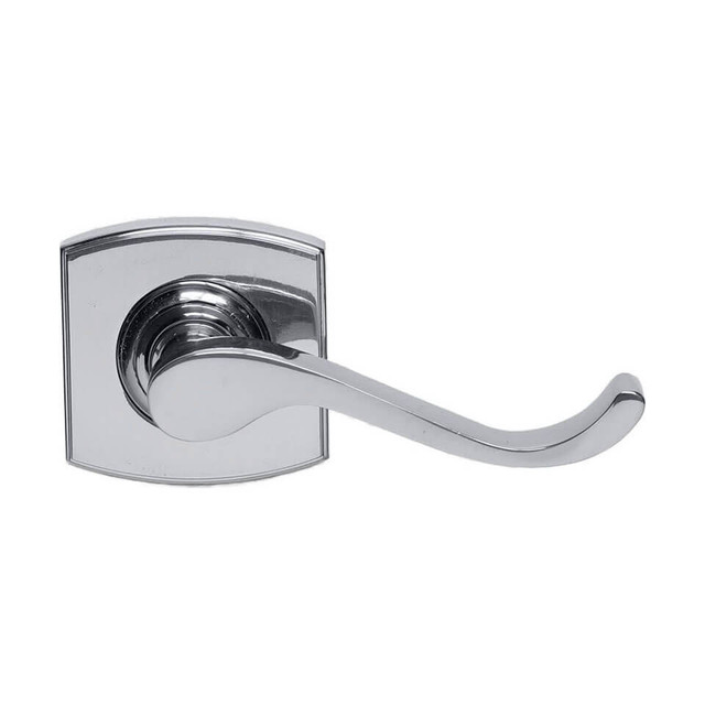 Domino Owen Lever Door Handle | Curved Rosette | 55mm x 55mm | Chrome