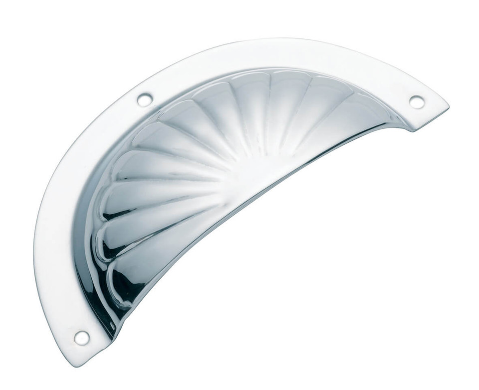 Tradco Fluted Sheet Brass Drawer Pull Handle | 97mm | Chrome
