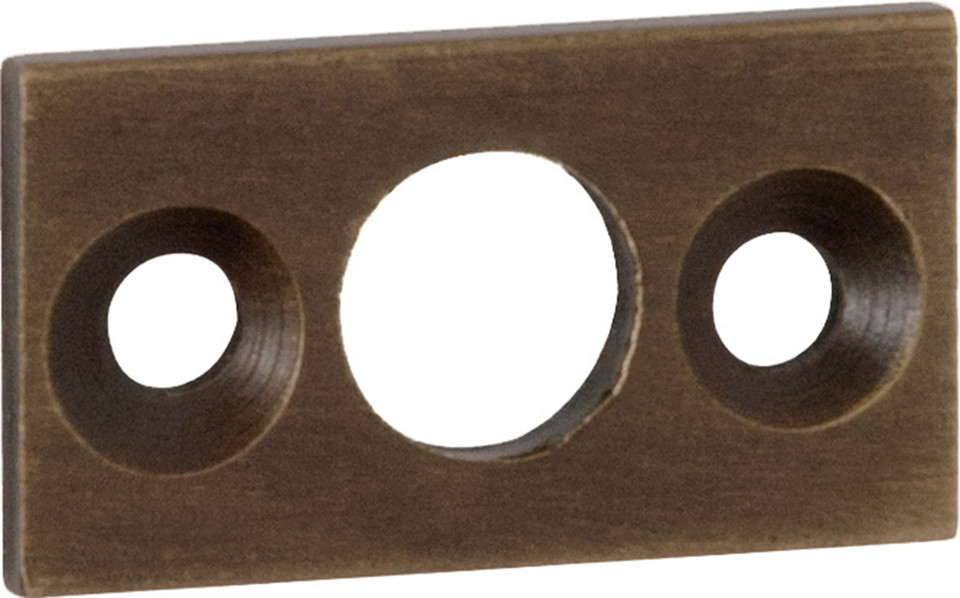 Tradco Flat Plate Bolt Keeper | 7.5mm Bolt | Antique Brass