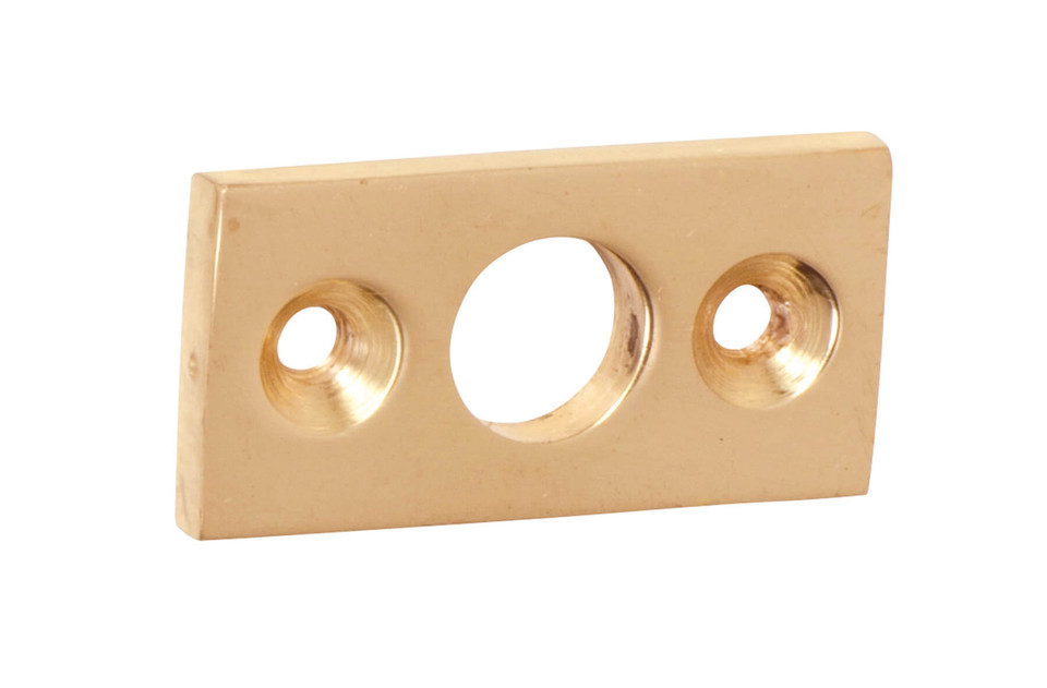 Tradco Flat Plate Bolt Keeper | 9mm Bolt | Polished Brass