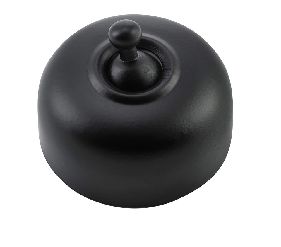 Tradco Traditional Toggle Light Switch | 50mm | Matte Black