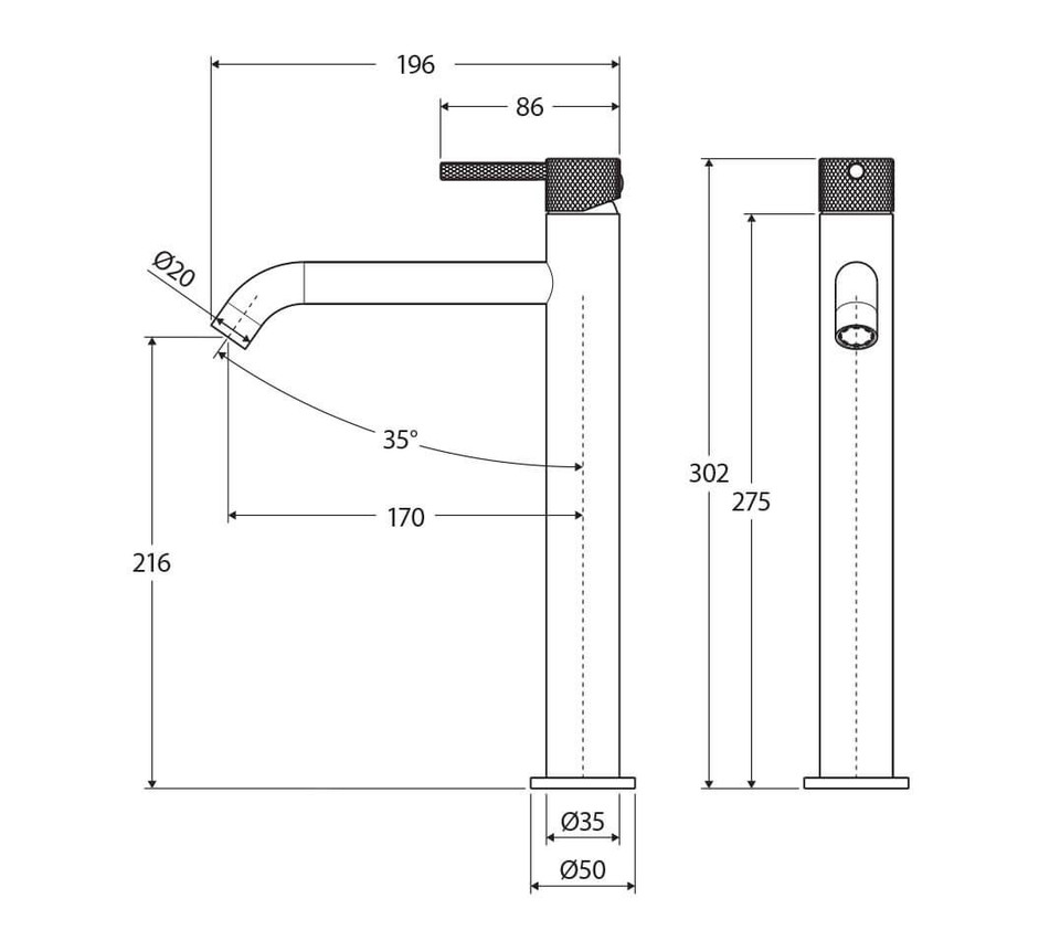Fienza Axle Tall Basin Mixer Tap | Fixed Spout | Brushed Nickel