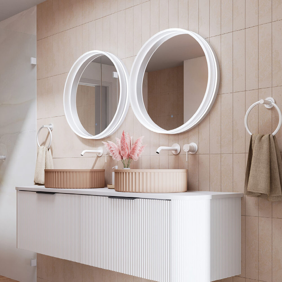 Fienza Sansa Round LED Mirror with Demister | Cool White