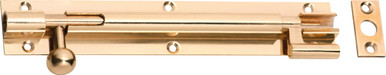 Tradco Offset Barrel Bolt | 150 x 25mm | Polished Brass