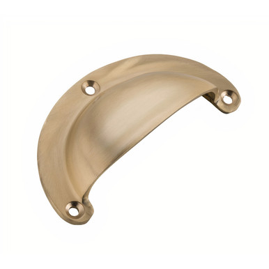 Tradco Large Cast Brass Drawer Pull Handle | 100mm | Satin Brass