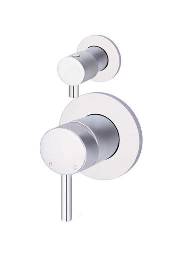 Meir Small Round Plate Wall Mixer & Diverter | Chrome
