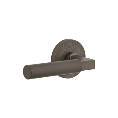 Viaggio Contempo Smooth Lever Door Handle | Circolo Leather Rosette | 64mm | Titanium Grey