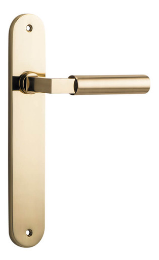 Iver Berlin Lever Door Handle | Oval Plate | Polished Brass