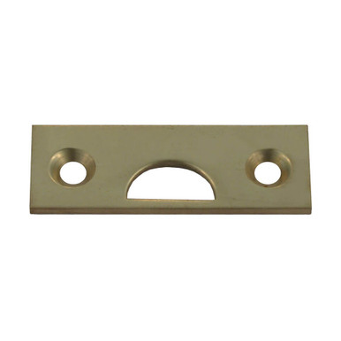 Domino Flat Plate Bolt Keeper | 14 x 7mm | Polished Brass