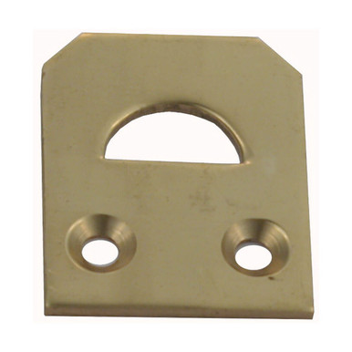 Domino Projection Flat Plate Bolt Keeper | Polished Brass