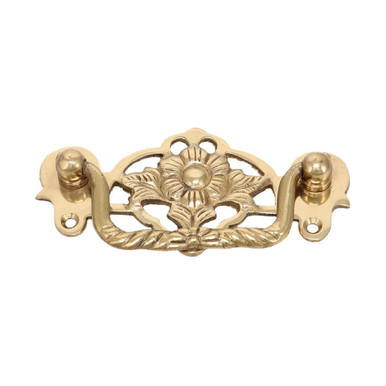 Domino Flower Georgian Drawer Pull Handle | Polished Brass