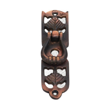 Domino Maple Leaf Pedestal Handle | Keyhole | Antique Bronze