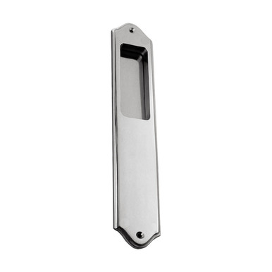 Domino Bevelled Arch Sliding Door Flush Pull | Satin Nickel