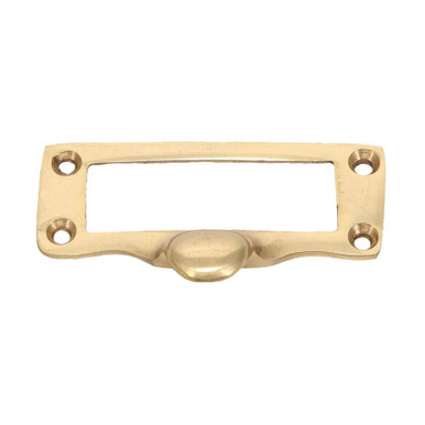 Domino Classic Draw Pull Card Holder | 60mm | Polished Brass