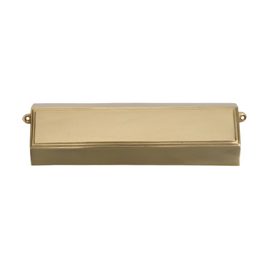 Domino Art Deco Rear Letter Plate Surround | 250mm | Brass