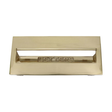 Domino Traditional Slotted Front Letter Box Plate | Brass