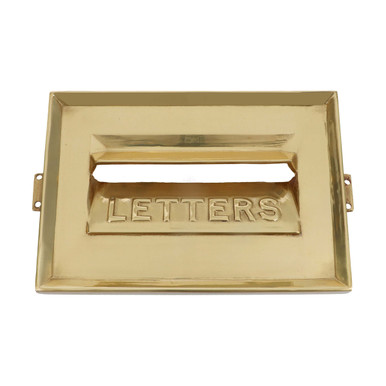 Domino Art Deco Slotted Front Letter Box Plate 220mm | Brass
