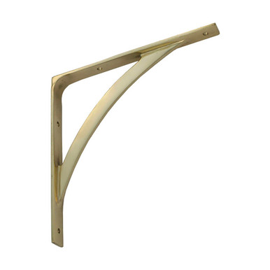 Domino Curved Shelf Bracket | 150 x 150mm | Polished Brass