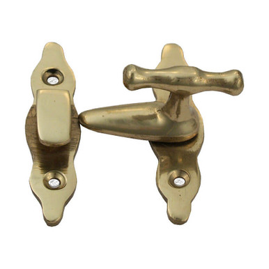 Domino Thumb Turn Catch - 50 x 17mm - Polished Brass