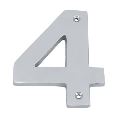Domino Classic '4' House Number | Chrome