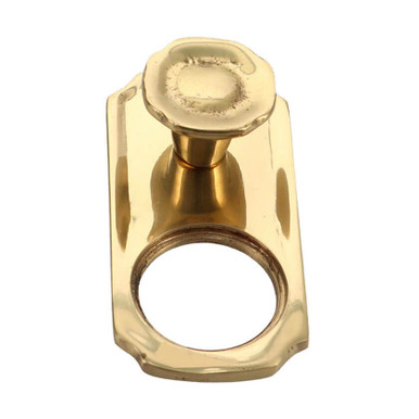 Domino Button Pull Handle with Cylinder Hole | 85 x 42mm | Polished Brass