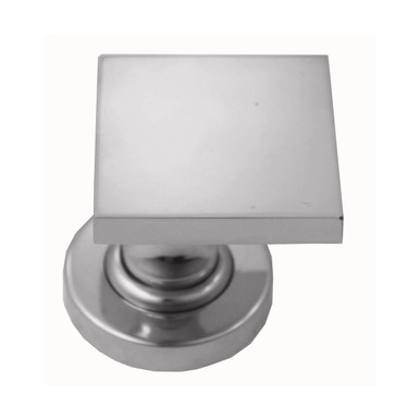 Domino Bruin Offset Door Knob | Round Rosette | 53mm | Satin Nickel