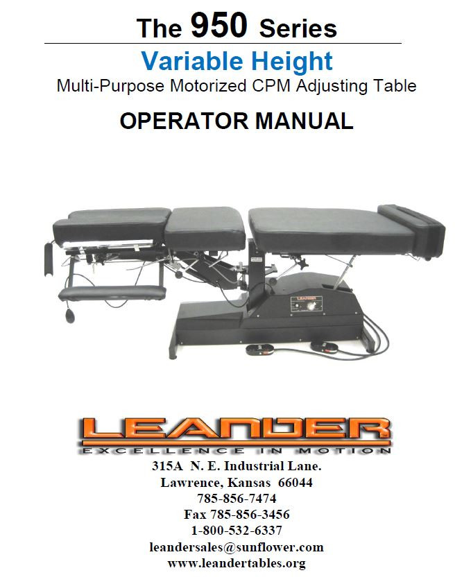 Leander 950 Series Operator Manual