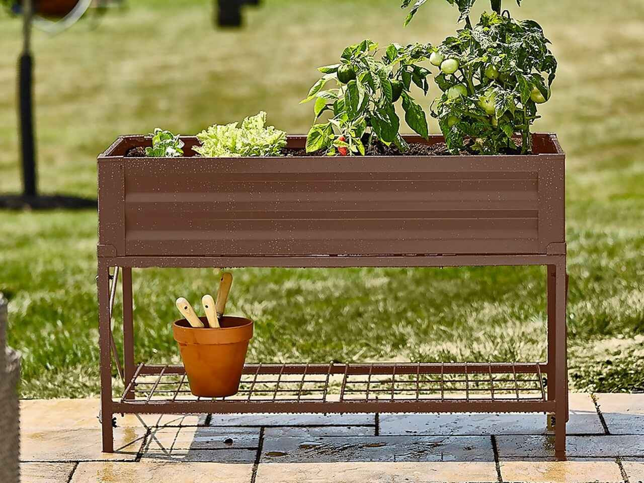 Raised Planter Box Metal Outsunny Galvanised Raised Garden Bed Metal