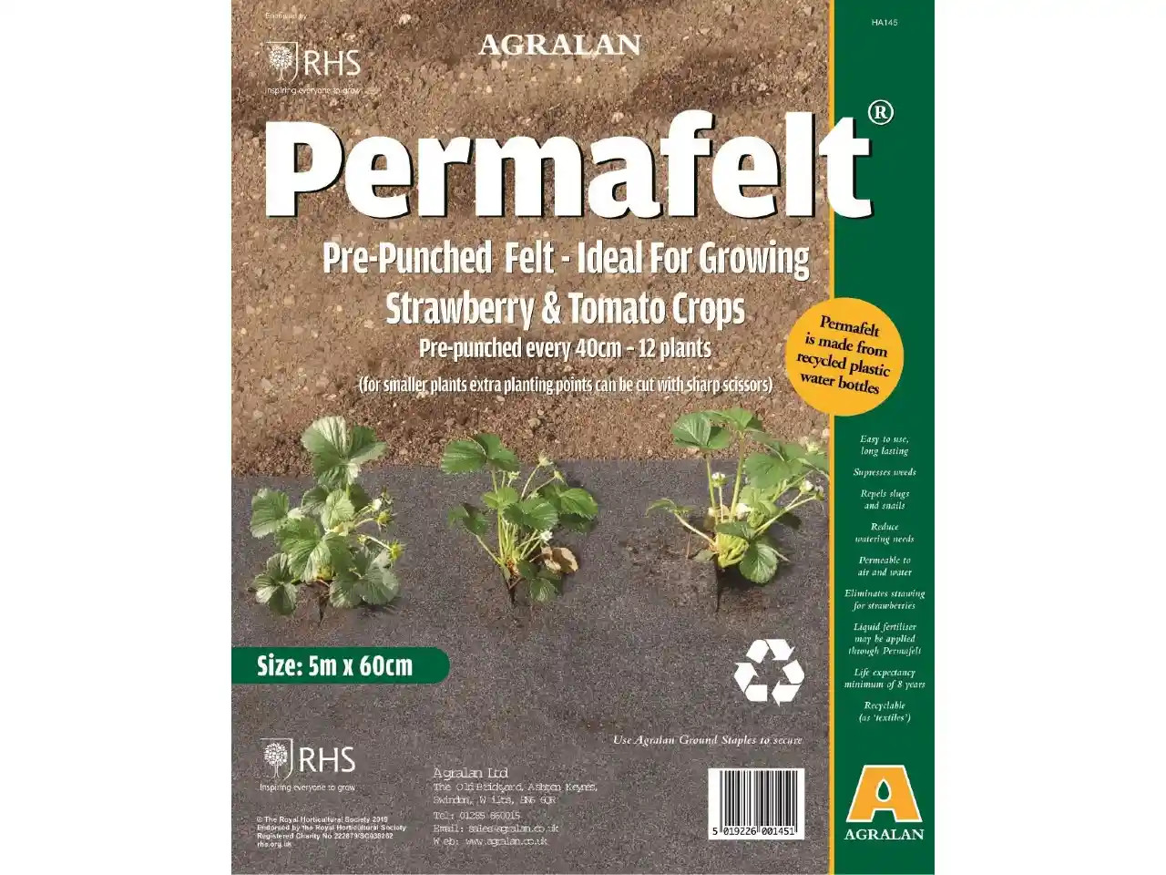 Permafelt Weed Control Mat for Strawberries