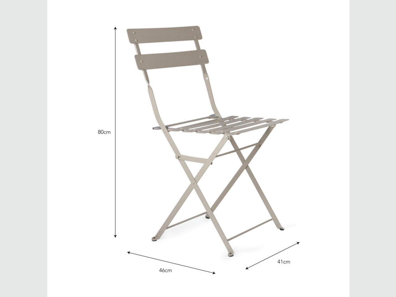 2 Pack of Foldable Steel Bistro Chairs - Clay Colour