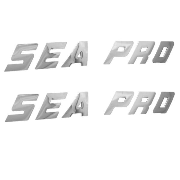 Sea Pro hullside decals set metal finish - Sea Pro Boat Parts