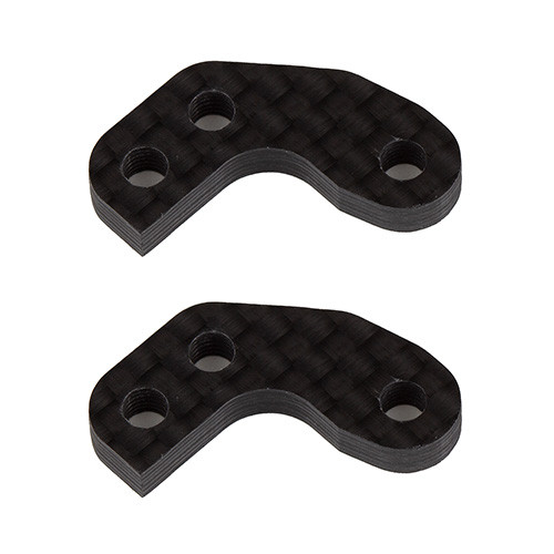 RC10B7 FT Caster Block Link Mount Set, +1mm, carbon fiber - RC One Racing