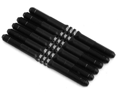 B6.4 Fin Titanium Turnbuckle Set (Black) (6) (3.5x46mm) - RC One Racing