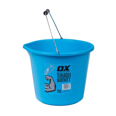 OX Tools Pro 15L Tough Bucket 15 Litre Blue Builders Plaster Mixing Tub ...