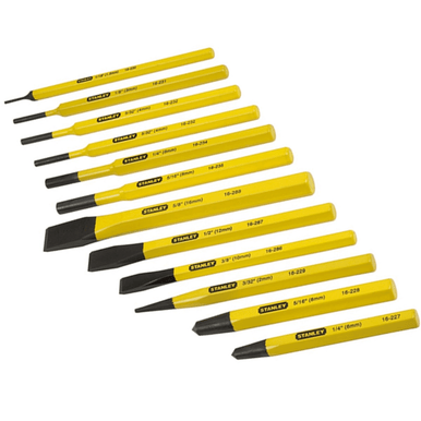 Stanley Punch & Cold Chisel 12pc Set - TW Wholesale Ltd