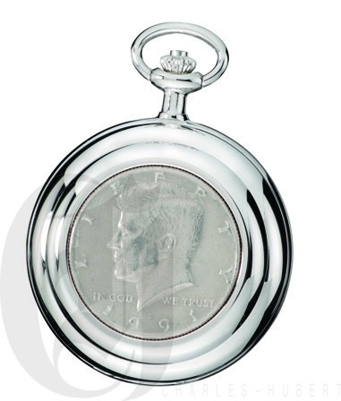 Genuine U.S. Half Dollar Coin Quartz Pocket Watch by Charles Hubert ...