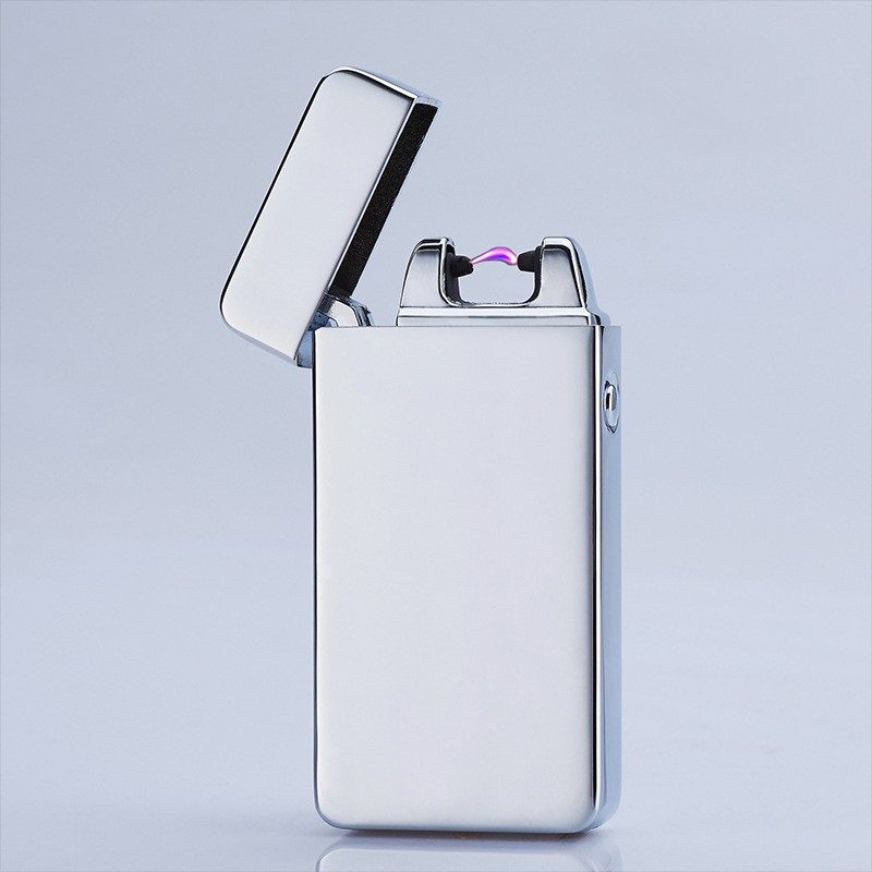 USB Electric Dual Arc Metal Flameless Rechargeable Windproof Lighter ...