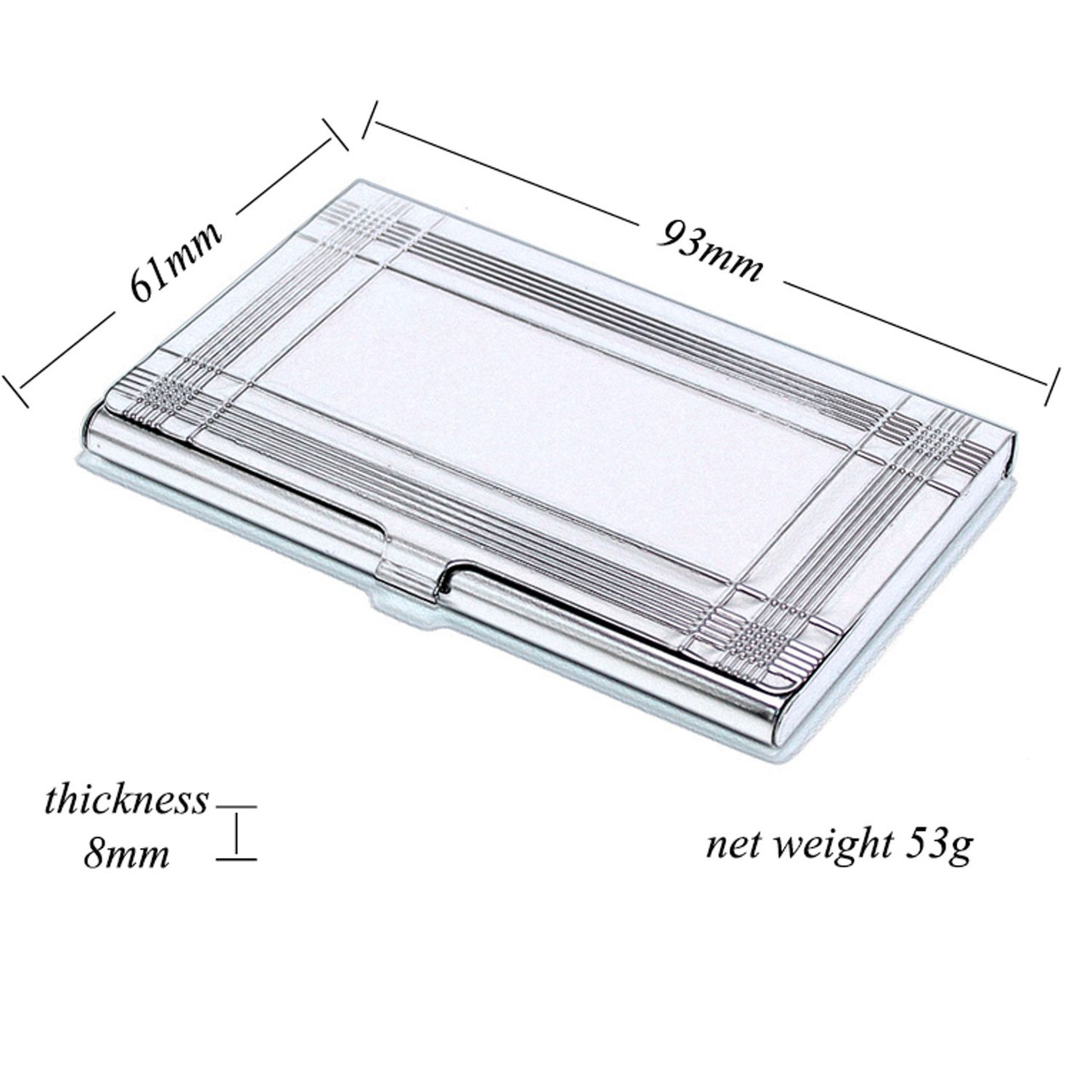 Grooved Professional Stainless Steel Business Card Holder