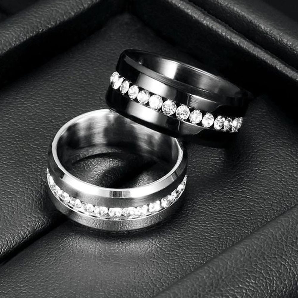 Personalized 7.9MM Stainless Steel Eternity Ring - ForeverGifts.com