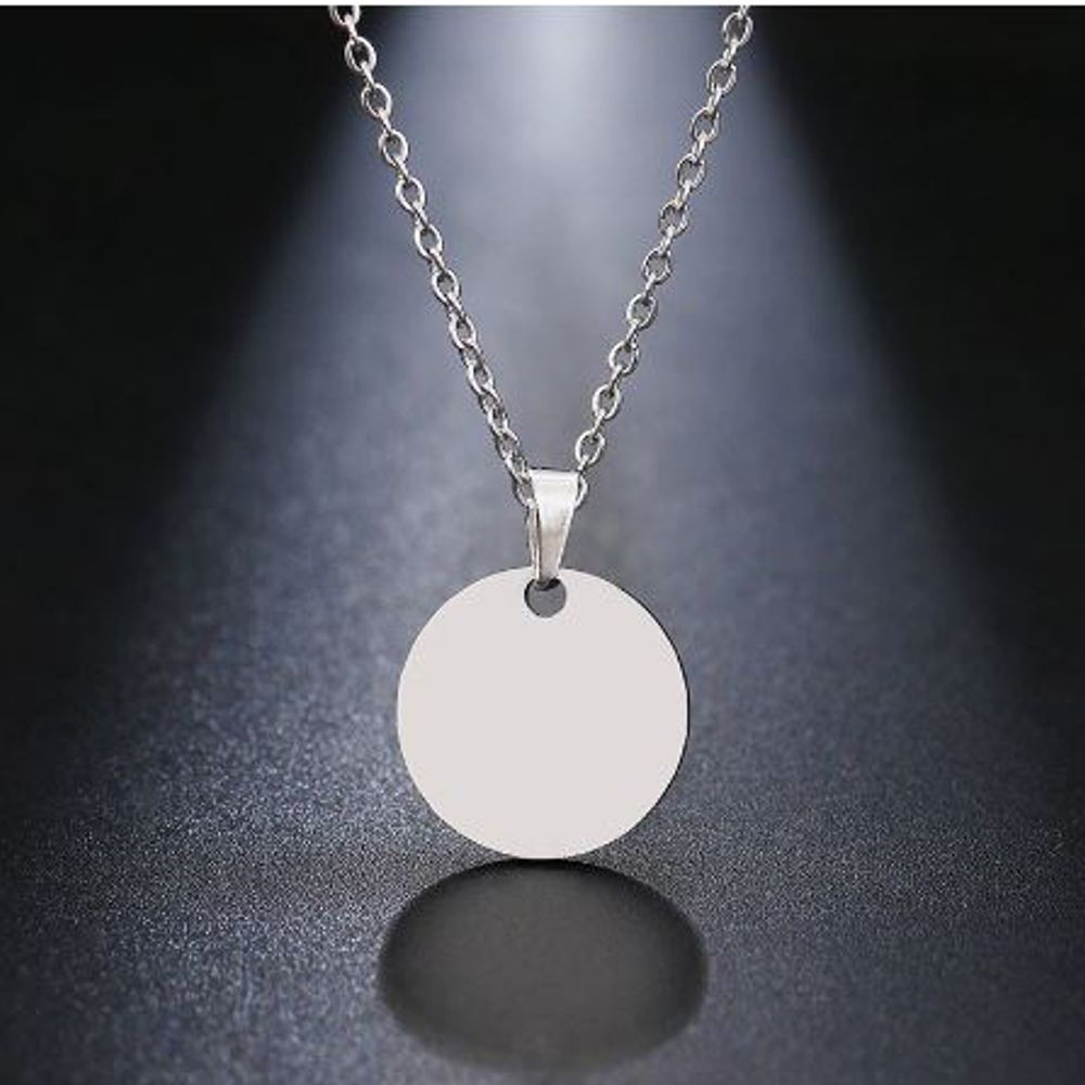 Quality Stainless Steel Round Pendant Necklace - ForeverGifts.com