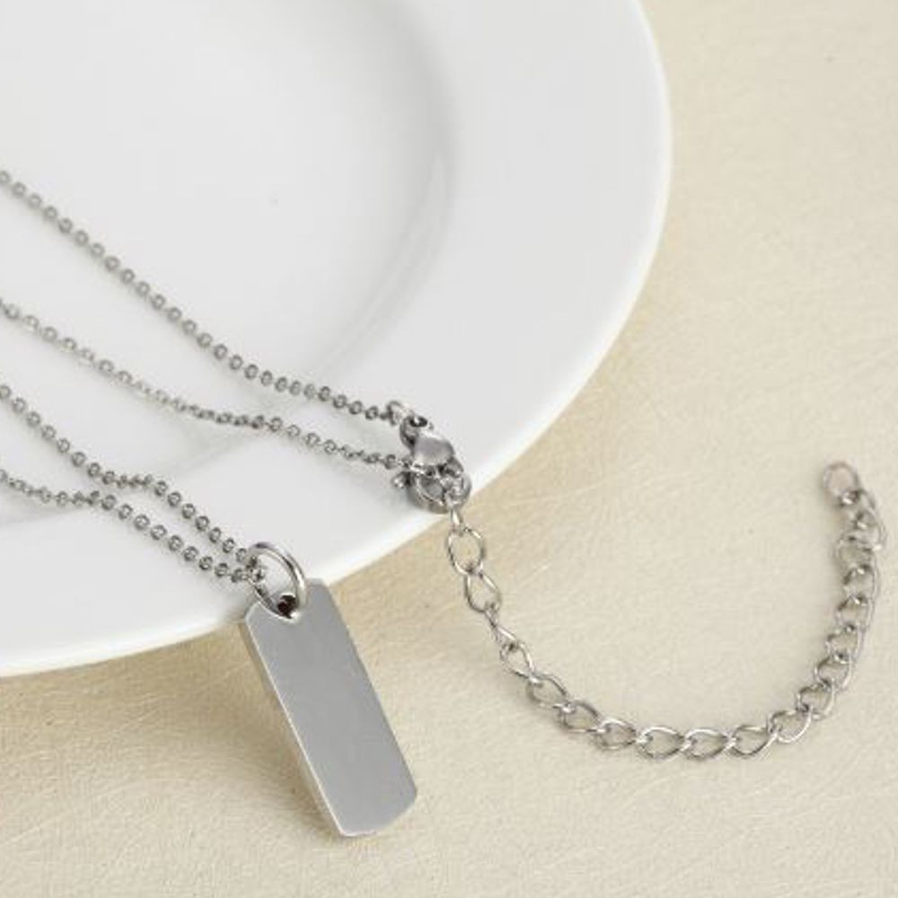 Personalized Stainless Steel Small Vertical Name Pendant - ForeverGifts.com