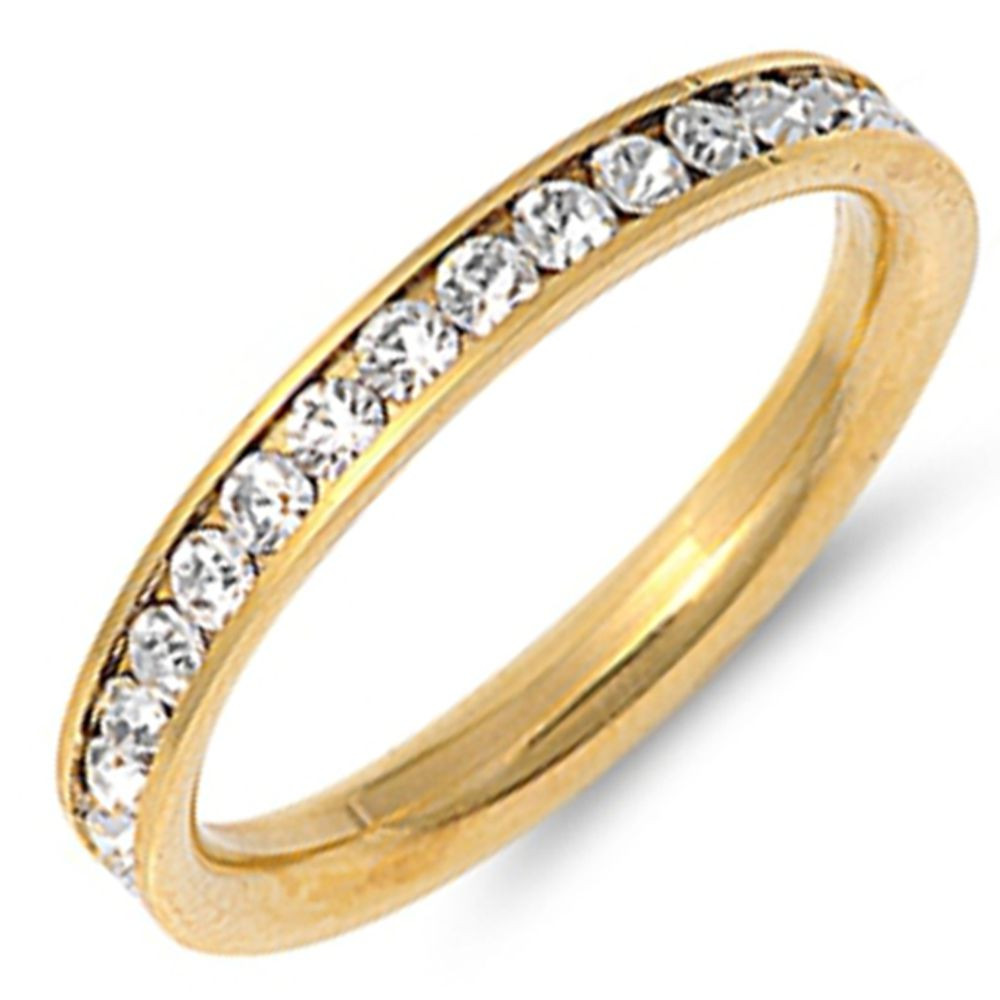 Personalized 3mm Stainless Steel Eternity Ring - ForeverGifts.com