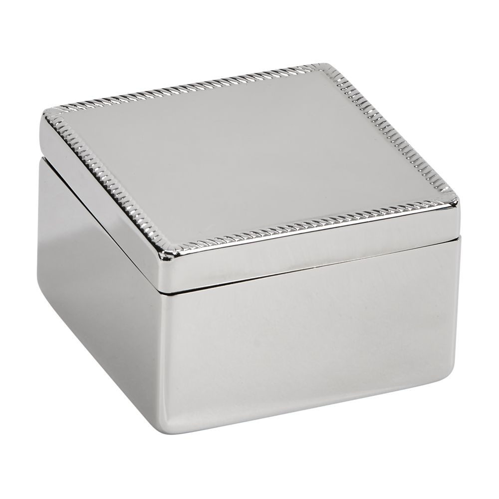 Personalized Quality Small Square Hinged Jewelry Box - ForeverGifts.com