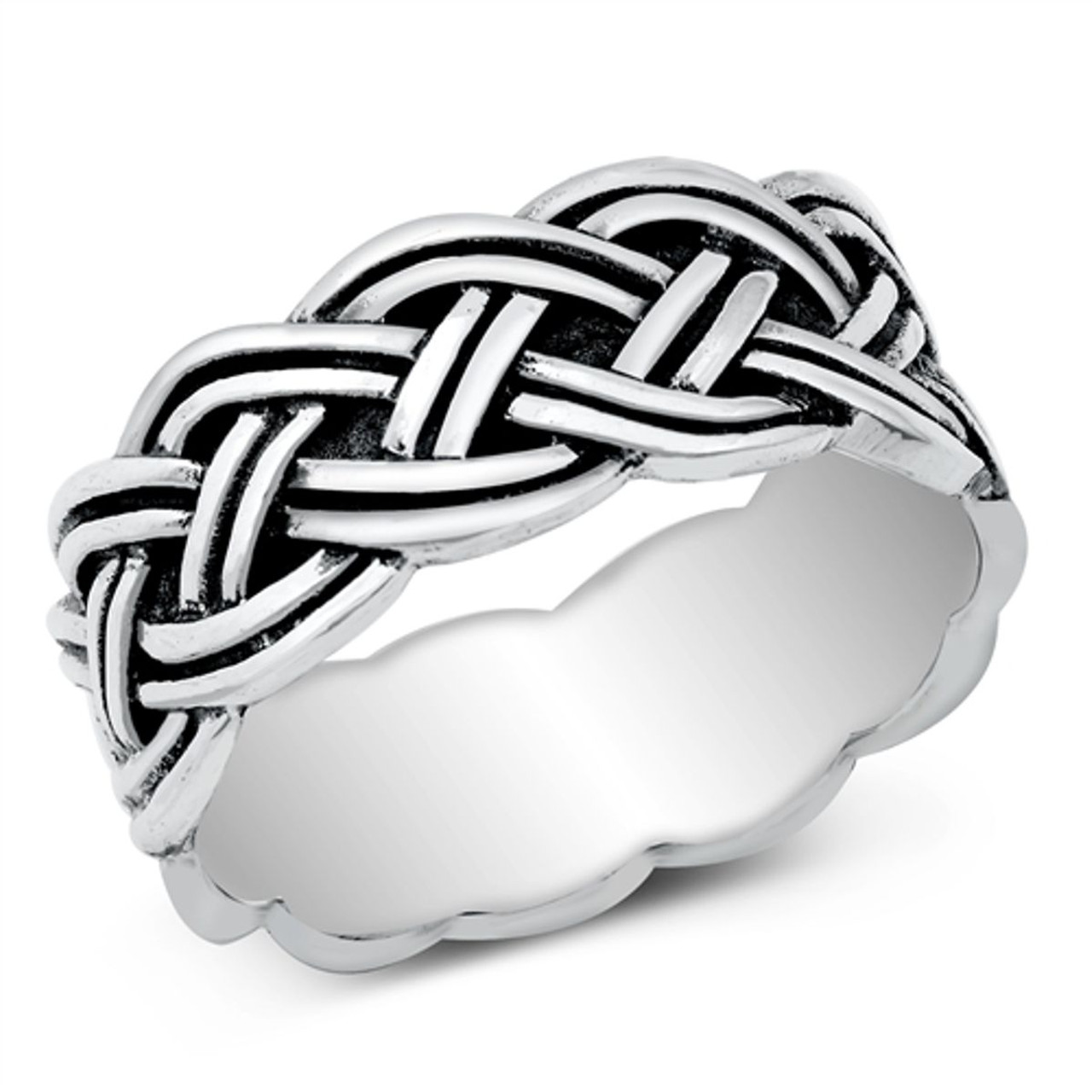 Personalized 925 Sterling Silver Braided Ring 10mm Wide personalized-925-sterling-silver-braided-ring-10mm-wide