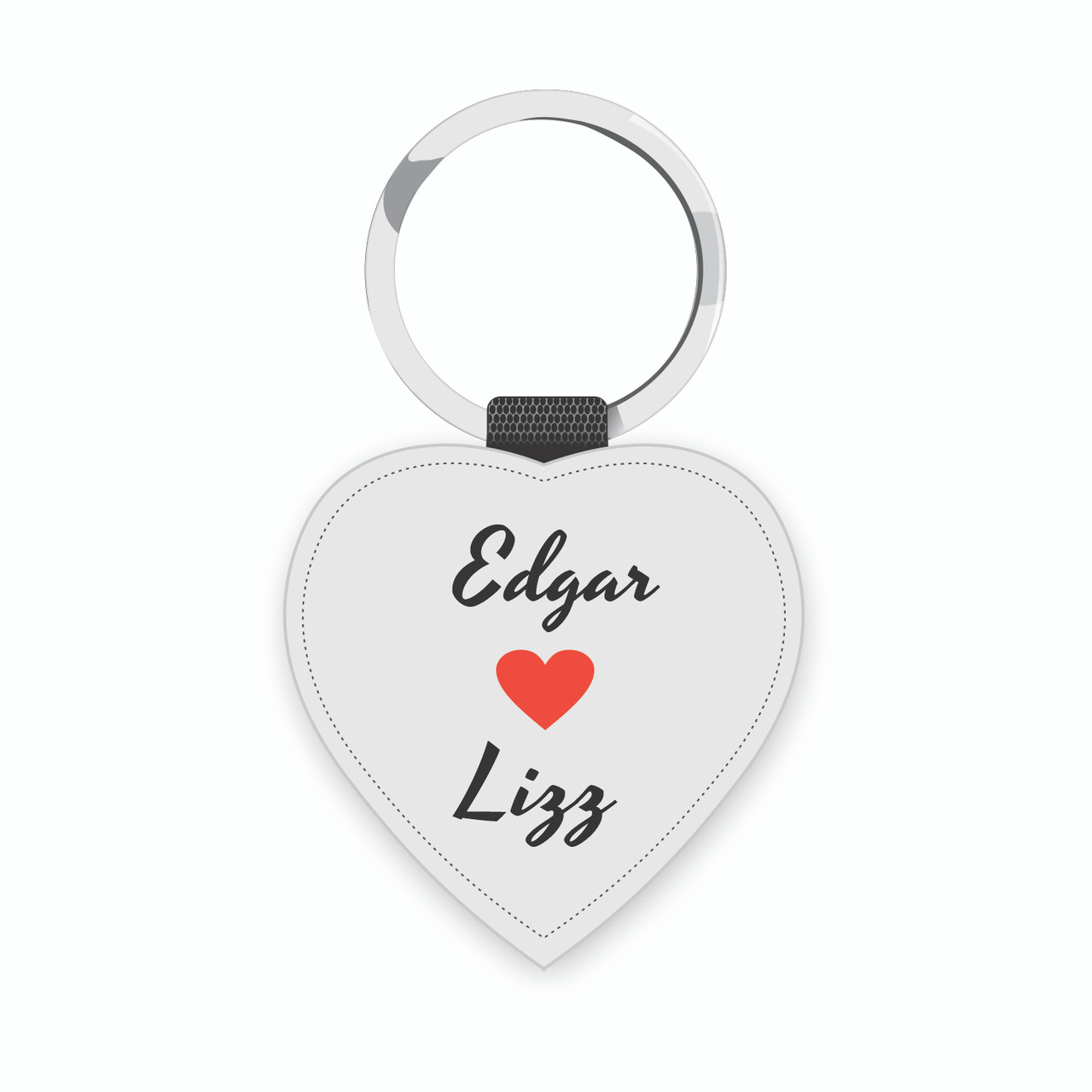 Personalized With Full Color PU Leather Heart Shape Keychain ...